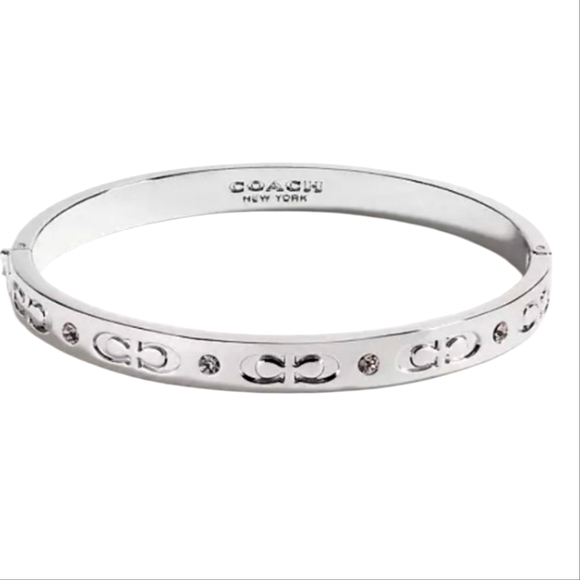 Coach | Jewelry | Coach Silver Kissing C Hinged Bracelet Size 25 | Poshmark